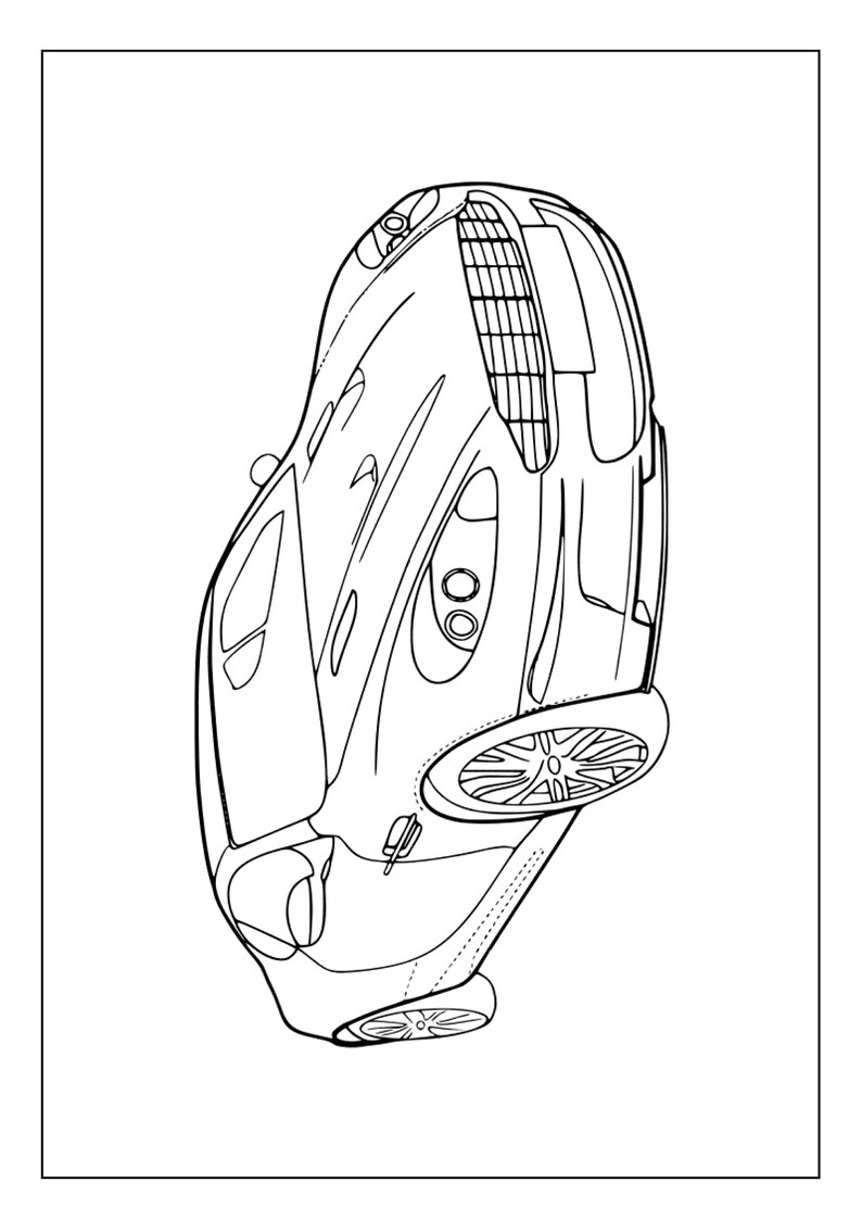 Printable Sports Cars Coloring Pages for Kids & Adults 55 Pages Instant ...