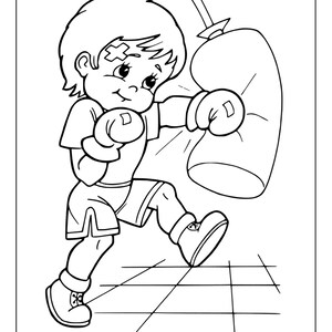 Printable Boxing Coloring Pages for Kids & Adults | 25 Pages | Instant ...