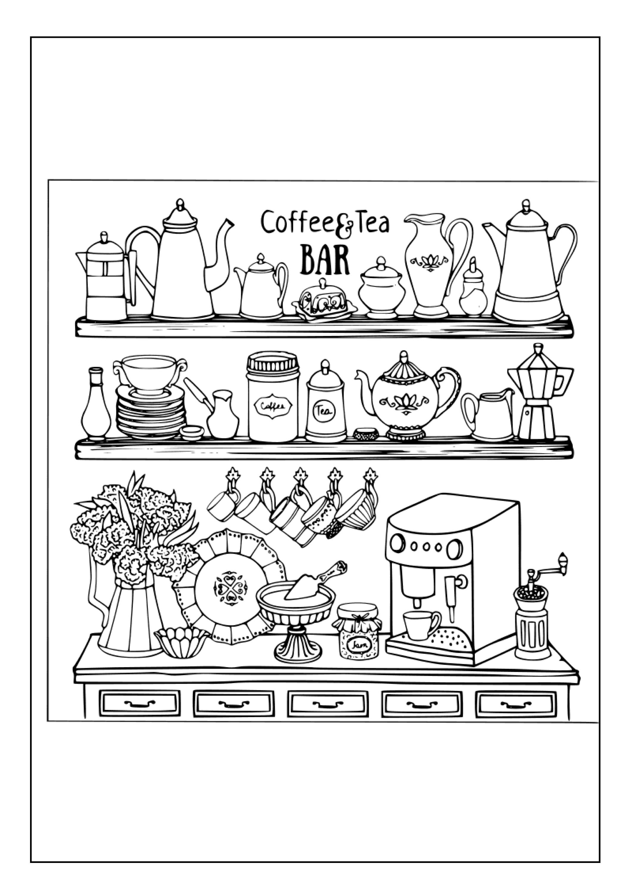 Printable Coffee Coloring Pages for Kids and Adults 85 Pages Instant ...