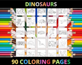20 Printable Dinosaurs Dot to Dot Coloring Pages Activities - Etsy