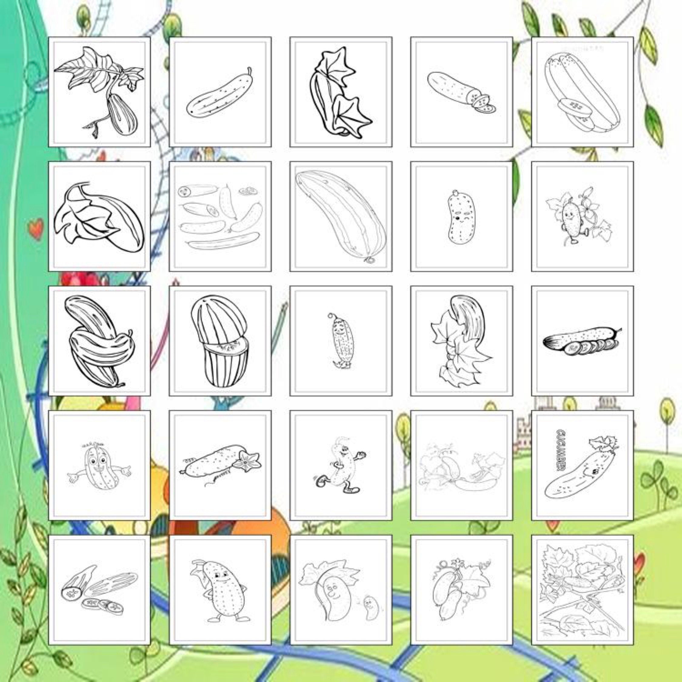 Printable Cucumber Coloring Pages for Kids & Adults | 30 Pages ...