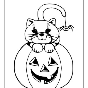 Printable Halloween Cat Coloring Pages for Kids and Adults | 100 Pages ...