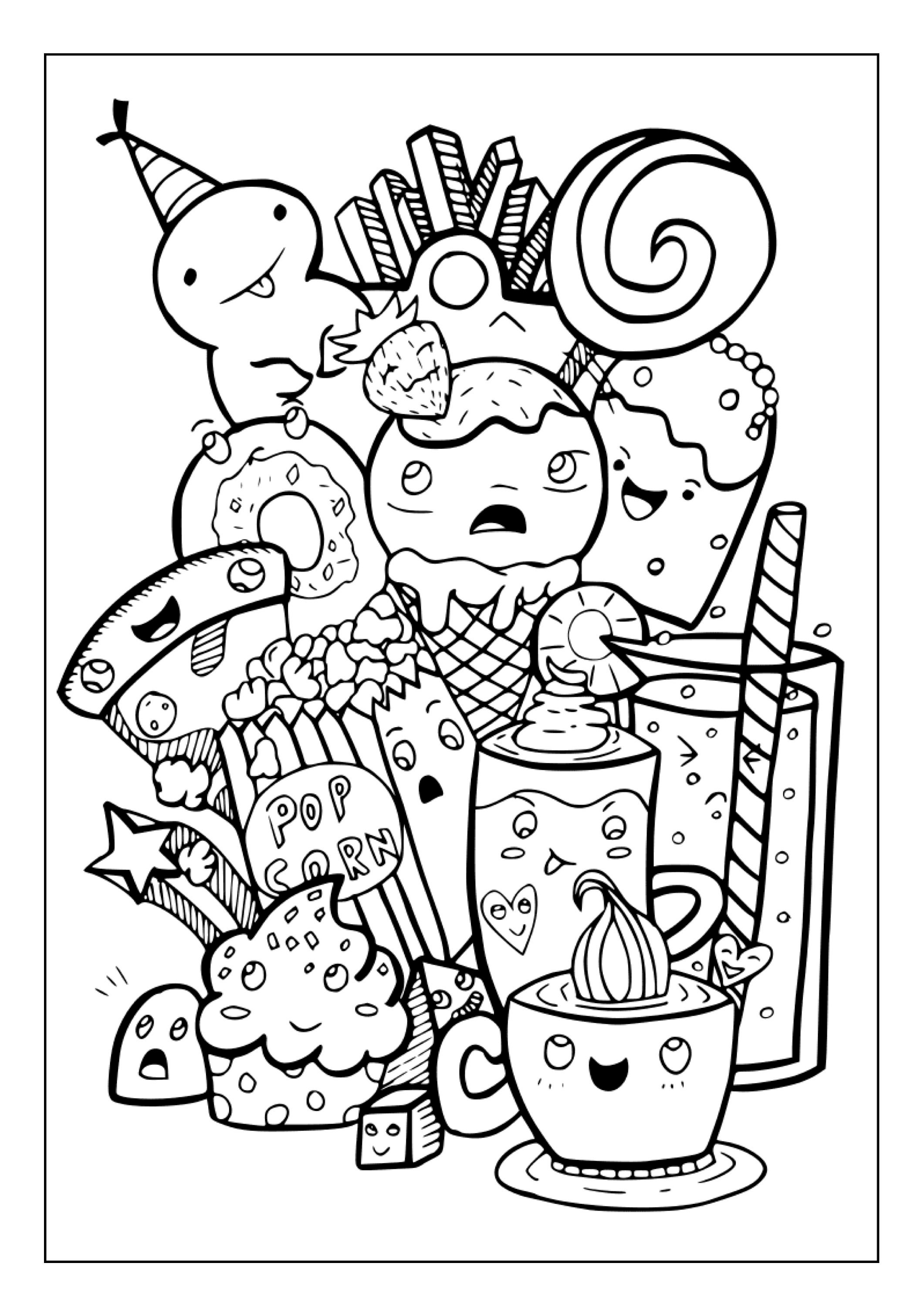 Printable Doodle Coloring Pages for Kids & Adults | 50 Pages | Instant ...