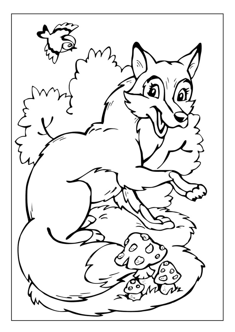 Printable Fox Coloring Pages for Kids and Adults | 90 Pages | Instant ...