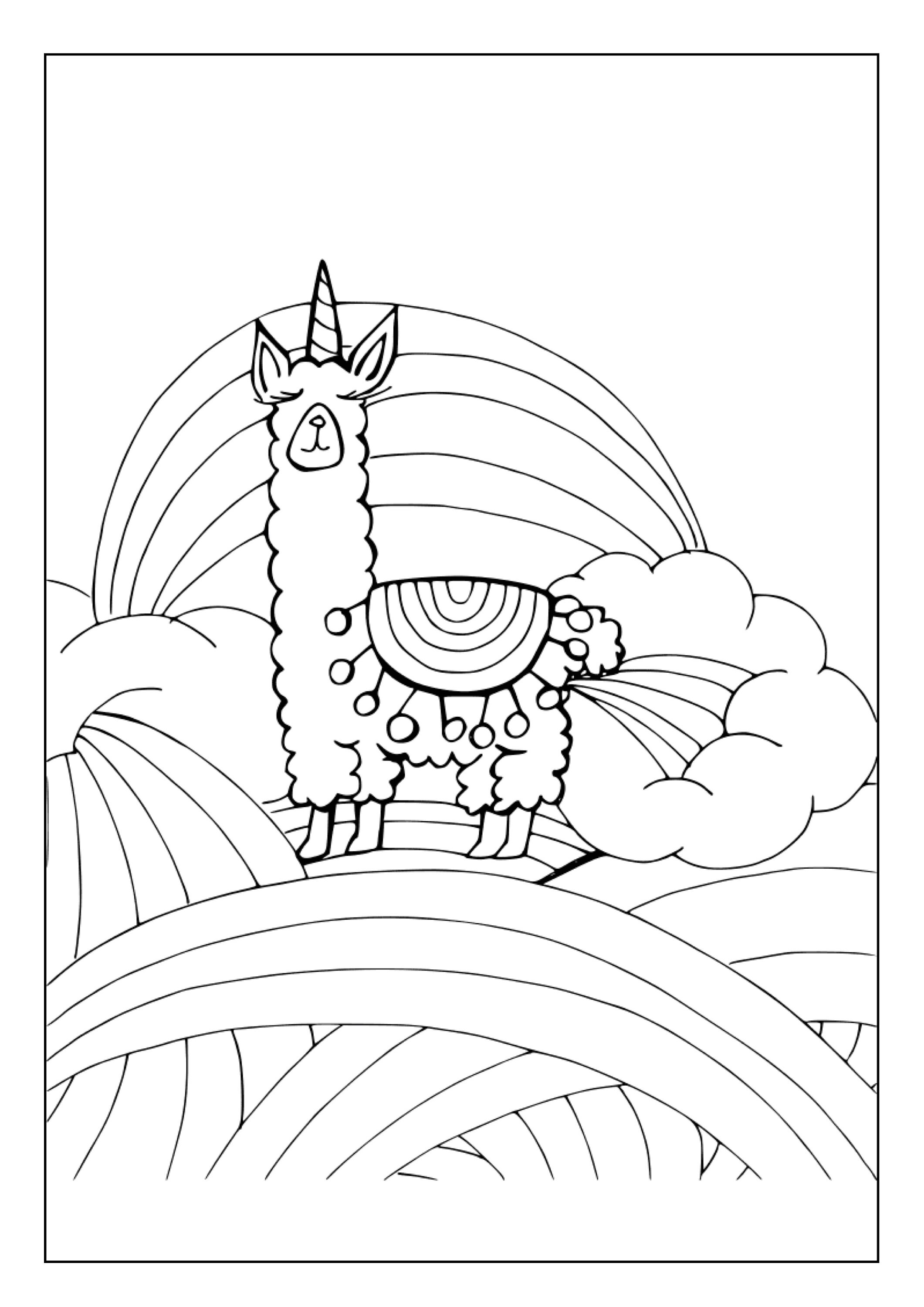 Printable Llama Coloring Pages for Kids & Adults | 85 Pages | Instant ...