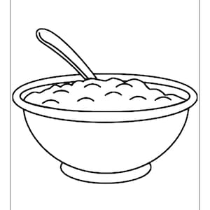 Printable Oatmeal Coloring Pages for Kids & Adults | 25 Pages | Instant ...