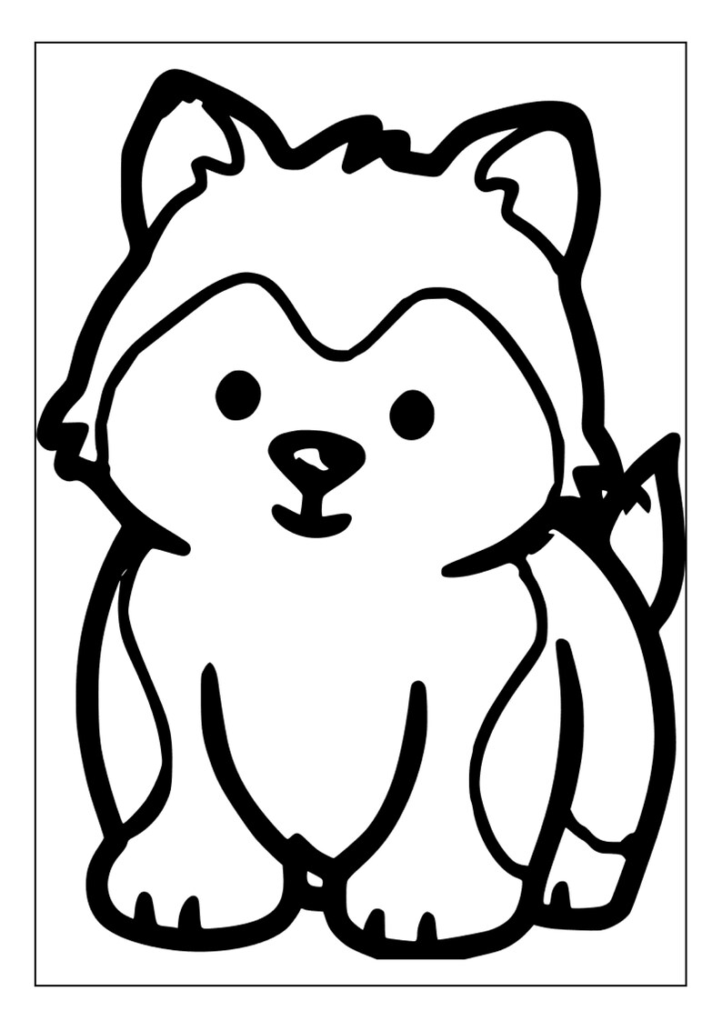 Printable Husky Coloring Pages for Kids and Adults | 45 Pages | Instant ...