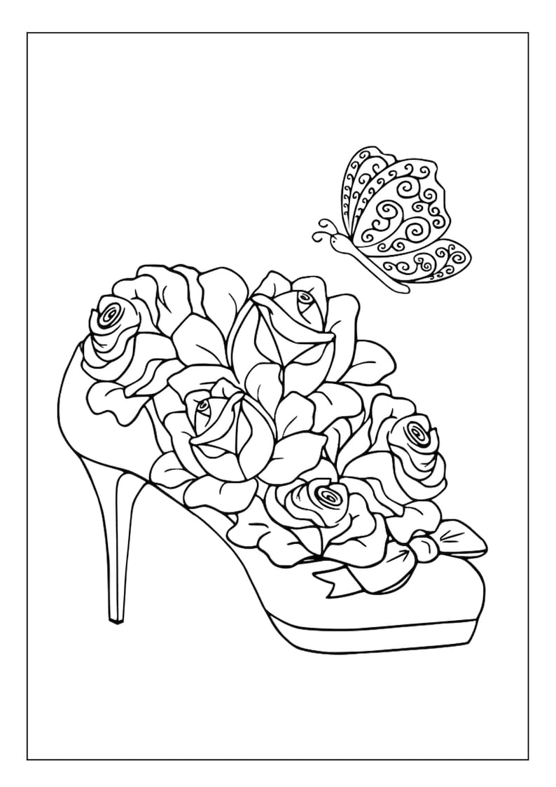 Printable Shoes Coloring Pages for Kids and Adults | 100 Pages ...