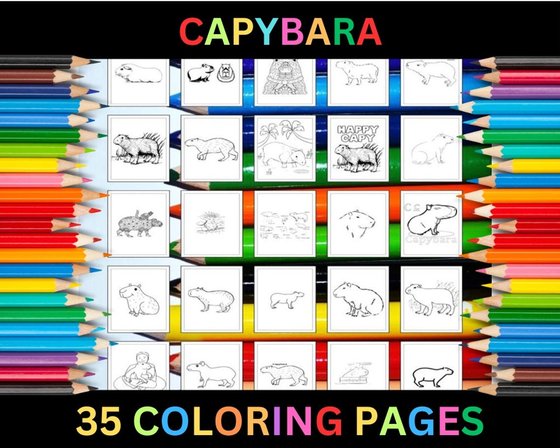 Printable Capybara Coloring Pages for Kids & Adults | 35 Pages ...
