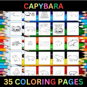 Printable Capybara Coloring Pages for Kids & Adults | 35 Pages ...