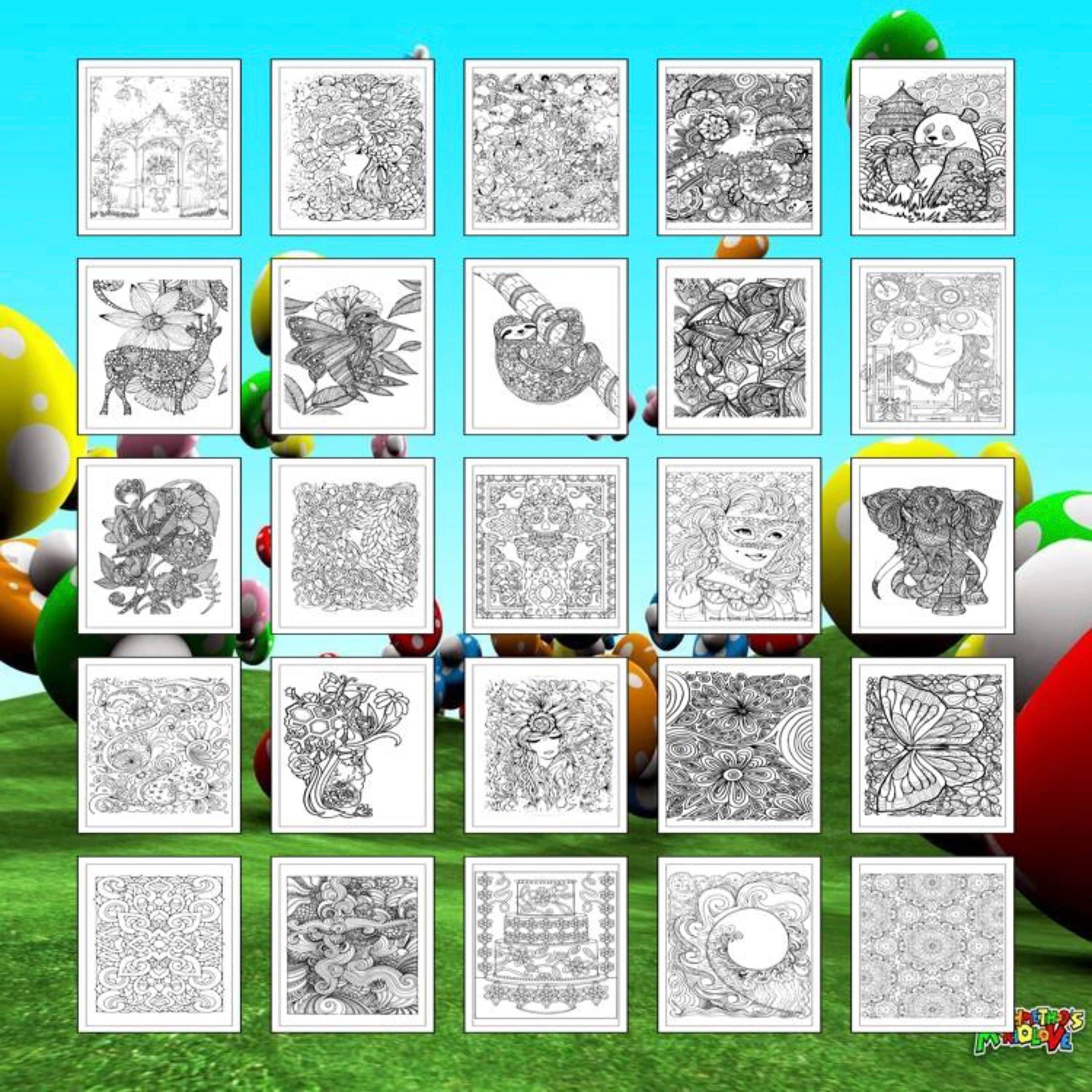 Printable Art Therapy Coloring Pages for Kids & Adults | 25 Pages ...