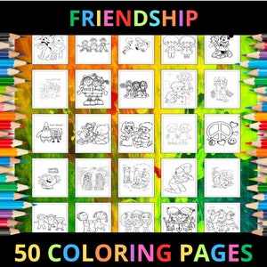Printable Friendship Coloring Pages for Kids and Adults | 50 Pages ...