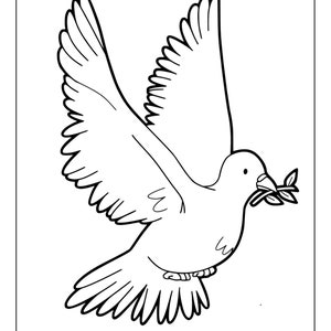 Printable Dove Coloring Pages for Kids & Adults | 50 Pages | Instant ...