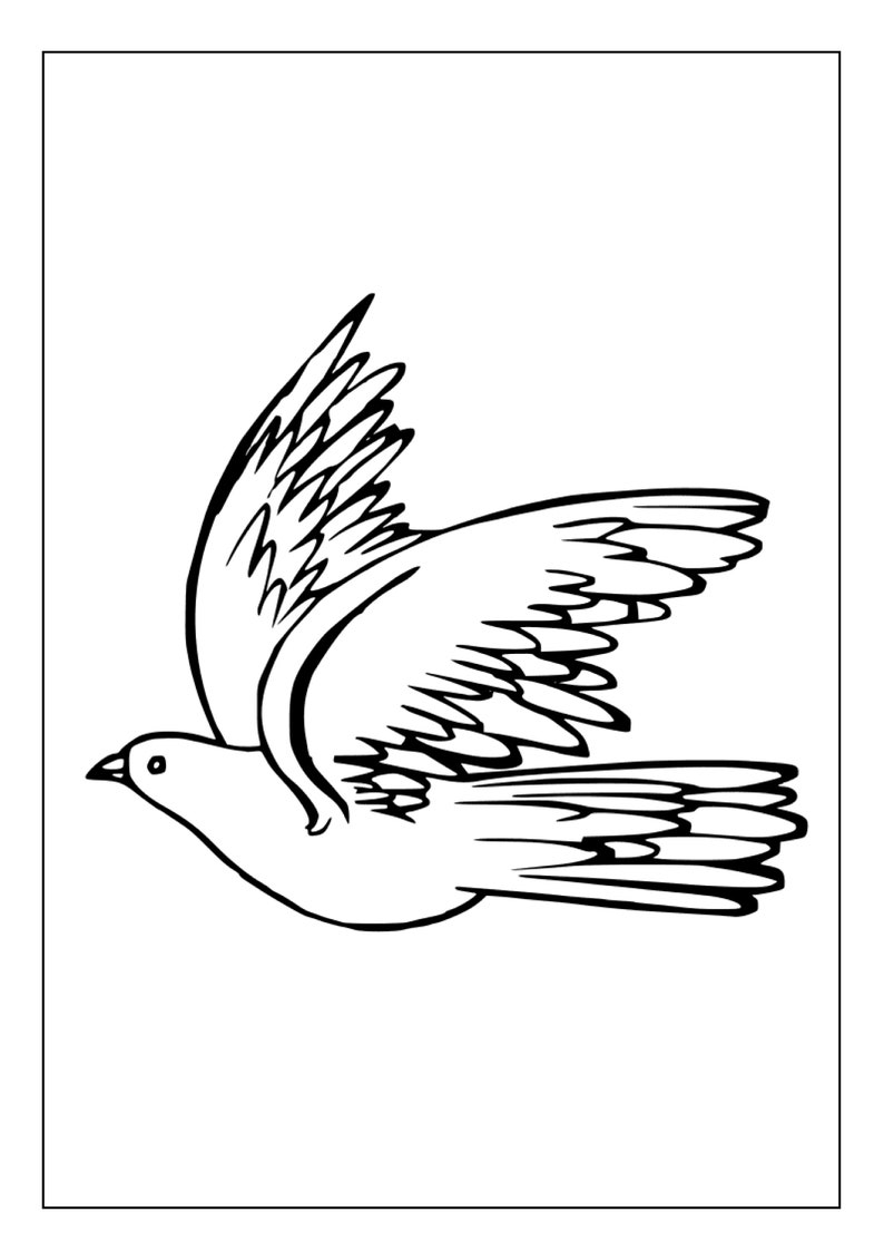 Printable Dove Coloring Pages for Kids & Adults | 50 Pages | Instant ...