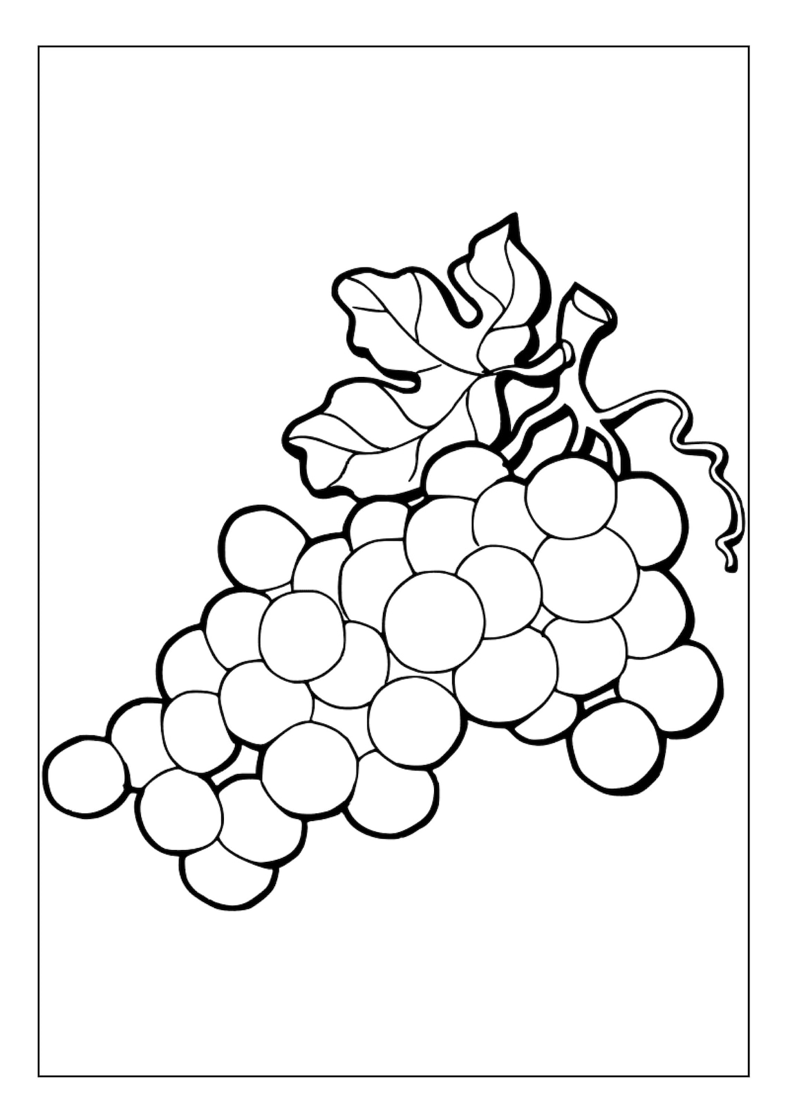 Printable Grapes Coloring Pages for Kids & Adults | 30 Pages | Instant ...