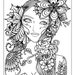 Printable Zentangle Girl Coloring Pages for Kids & Adults | 30 Pages ...