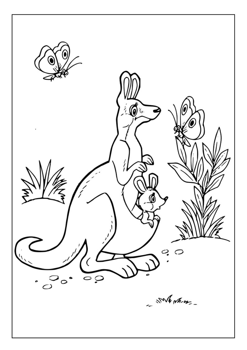 Printable Kangaroo Coloring Pages for Kids & Adults | 45 Pages ...