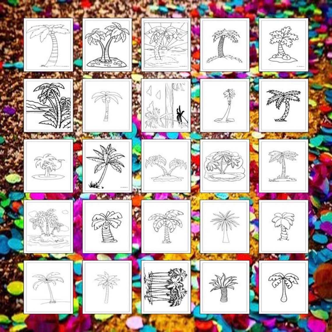 Printable Palm Tree Coloring Pages for Kids & Adults |30 Pages |instant ...