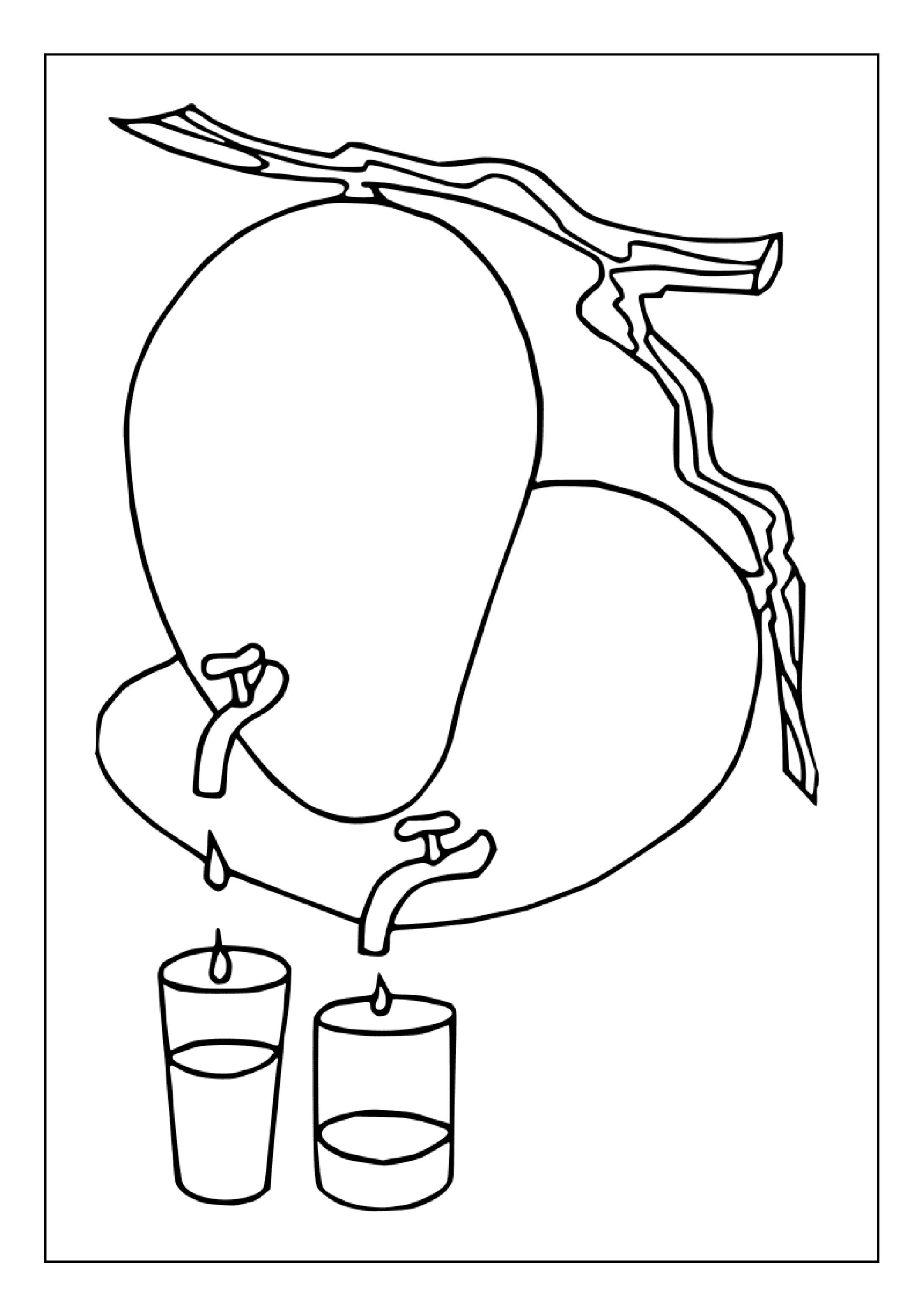 Printable Mango Coloring Pages for Kids & Adults | 30 Pages | Instant ...