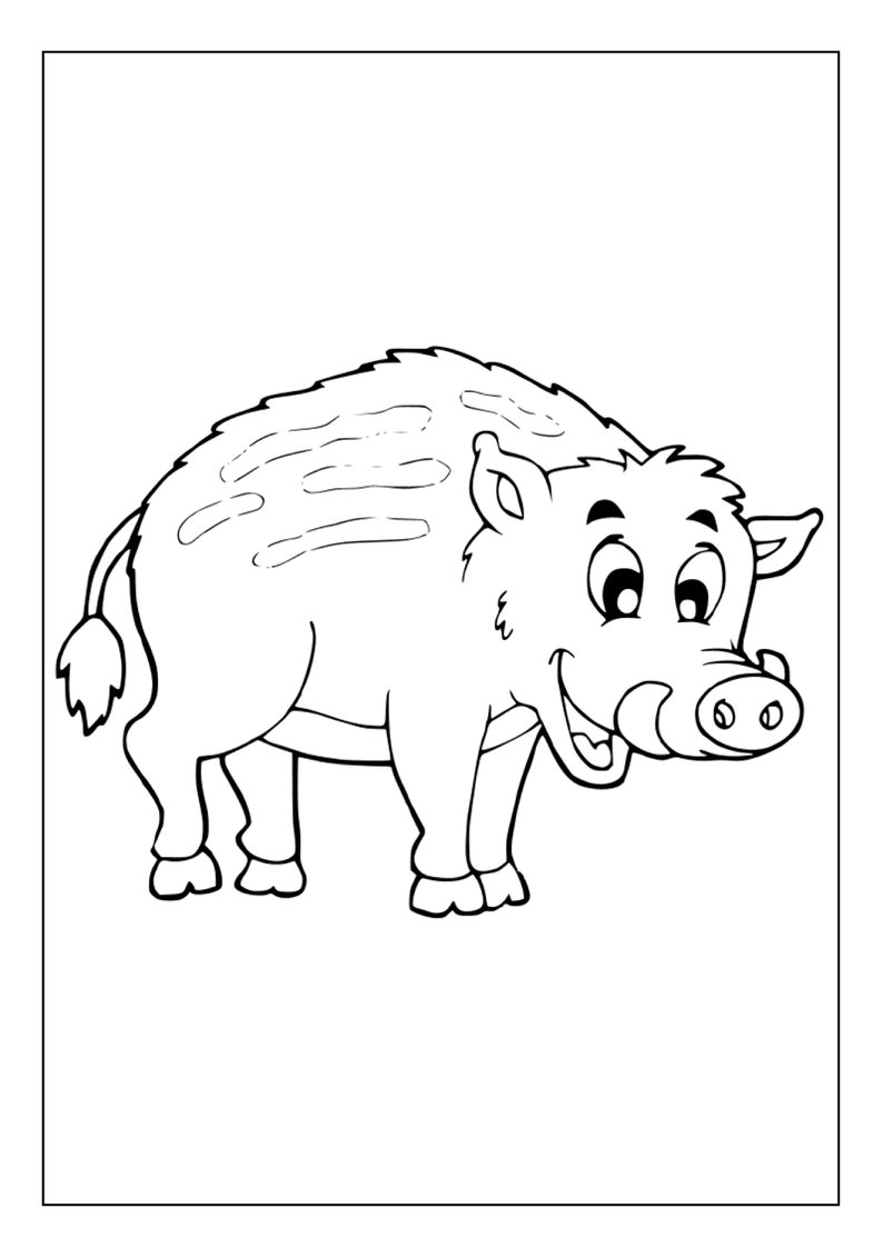 Printable Boar Coloring Pages for Kids & Adults |30 Pages | Instant ...
