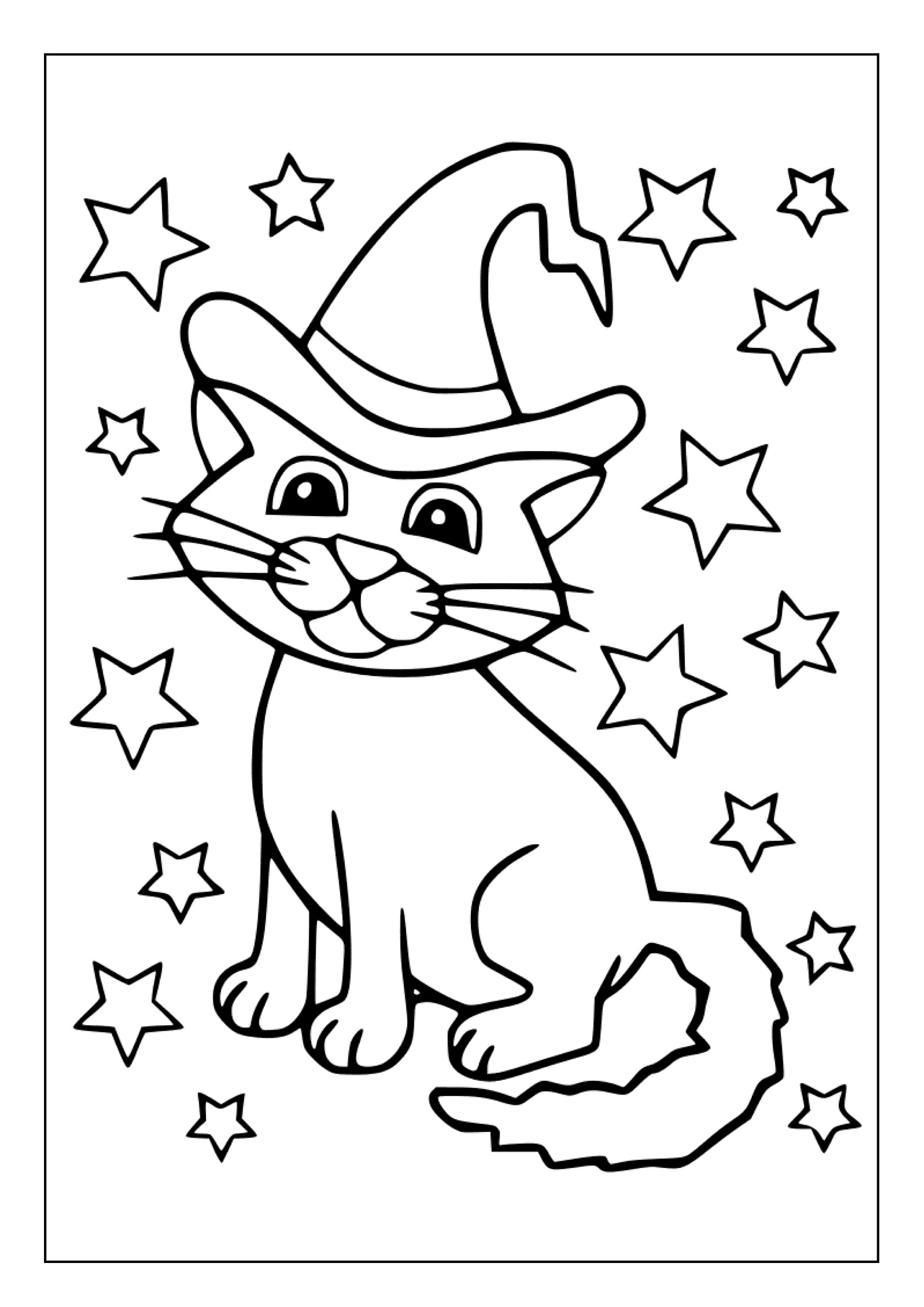 Printable Halloween Cat Coloring Pages for Kids and Adults | 100 Pages ...