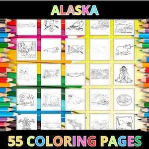 Printable Alaska Coloring Pages for Kids & Adults | 55 Pages | Instant ...
