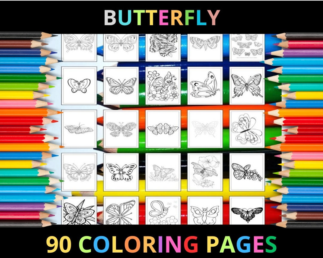 Printable Butterfly Coloring Pages for Kids and Adults | 90 Pages ...