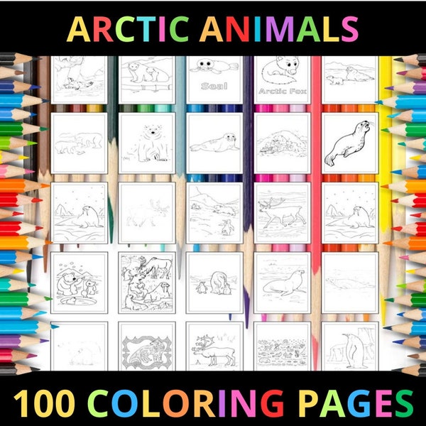 100 Animals Coloring Pages for Kids Printable Sheets | Instant - Etsy