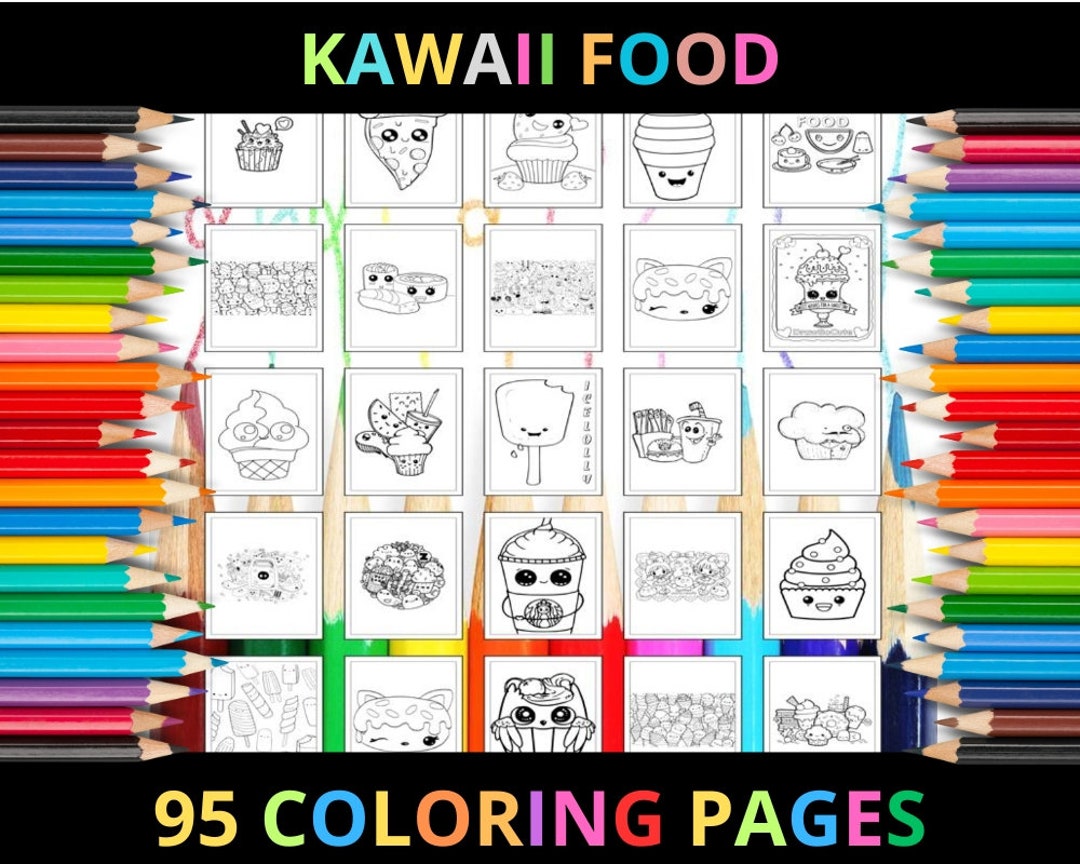 Printable Kawaii Food Coloring Pages for Kids and Adults | 95 Pages ...