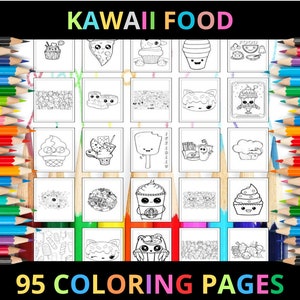 Printable Kawaii Food Coloring Pages for Kids and Adults | 95 Pages ...