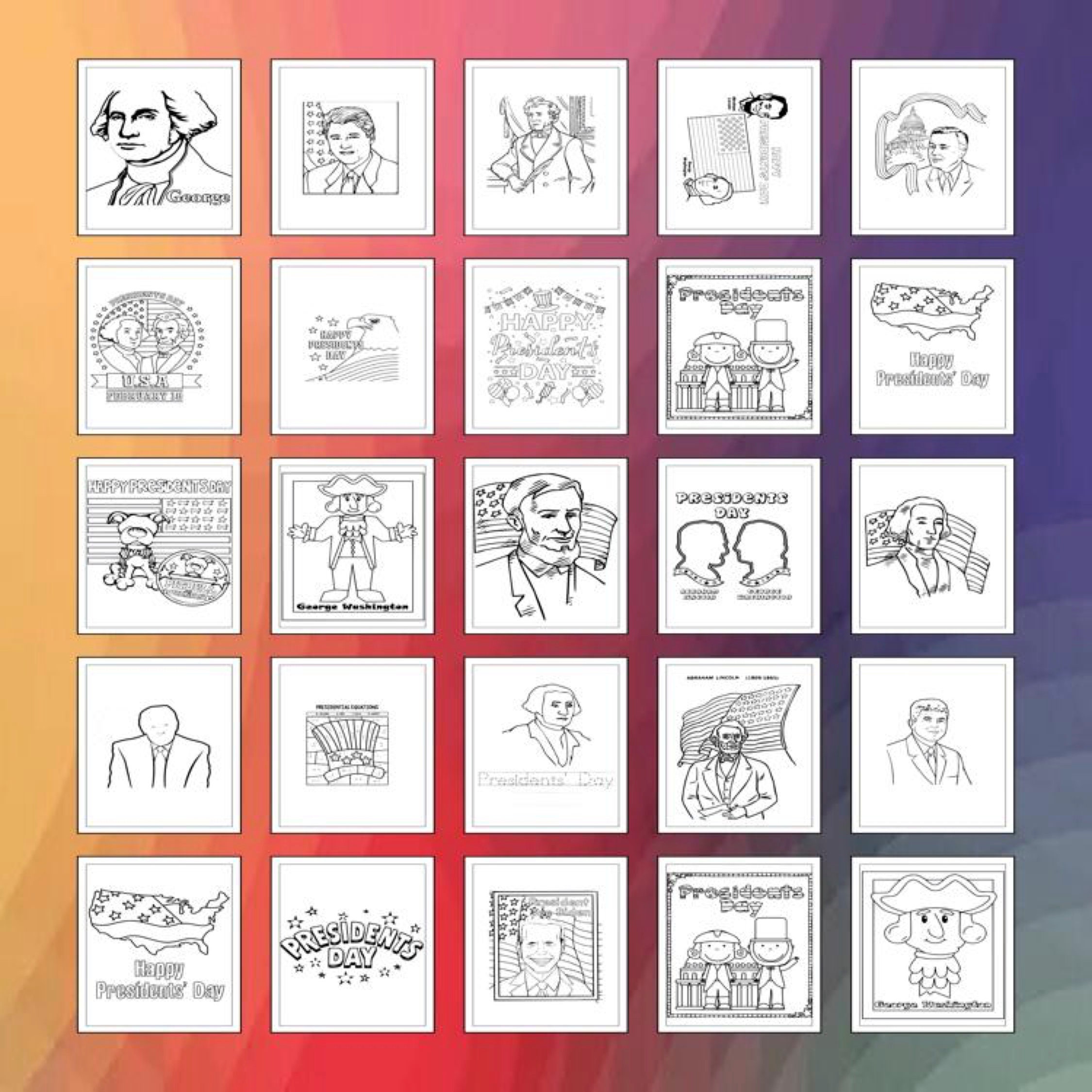 Feliz Día De Los Presidentes Para Colorear