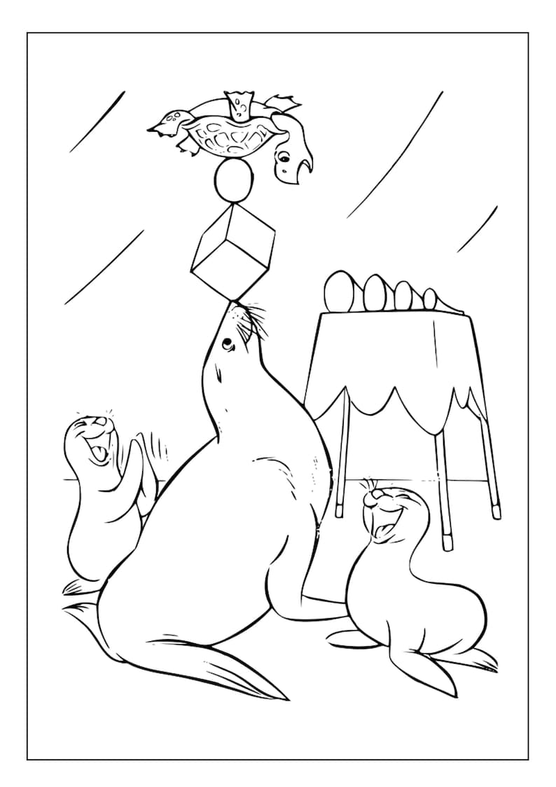 Printable Seals Coloring Pages for Kids and Adults | 70 Pages | Instant ...