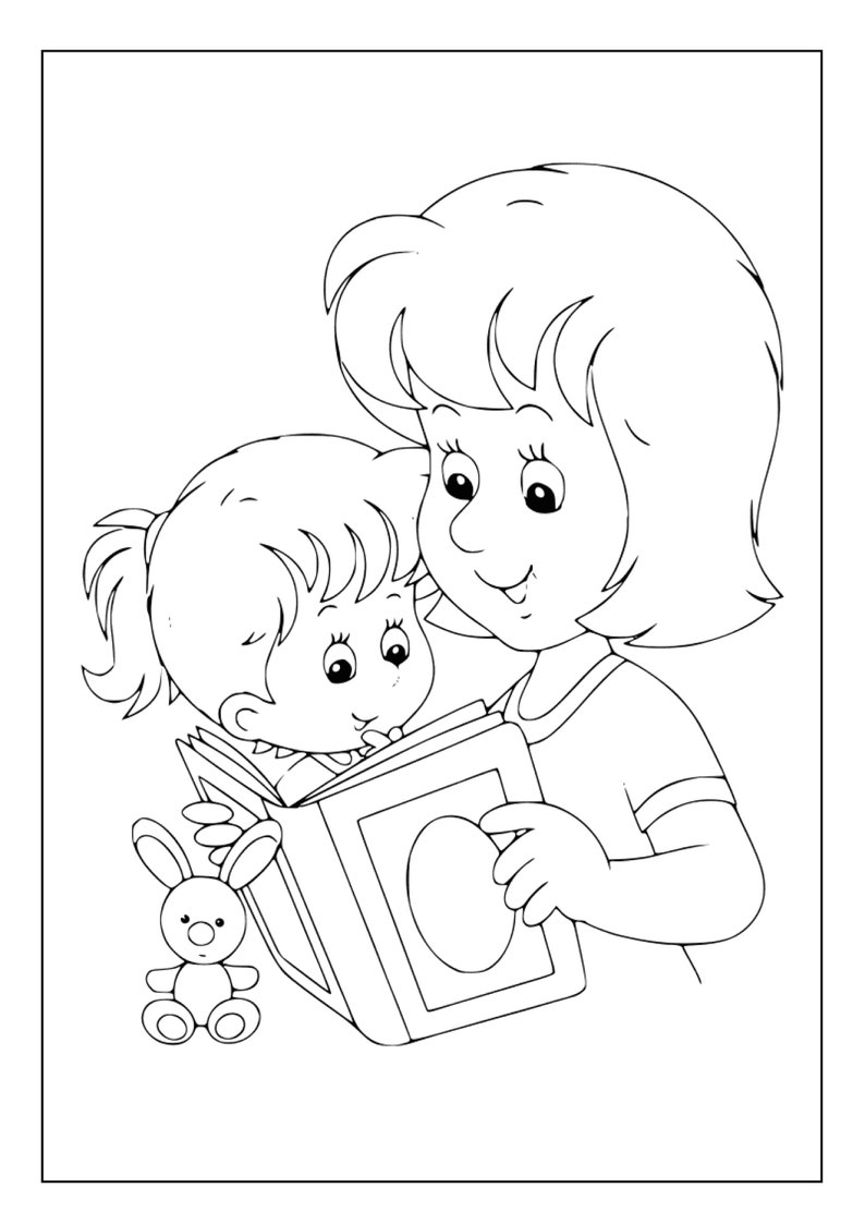 Printable Mother Coloring Pages for Kids & Adults | 100 Pages | Instant ...