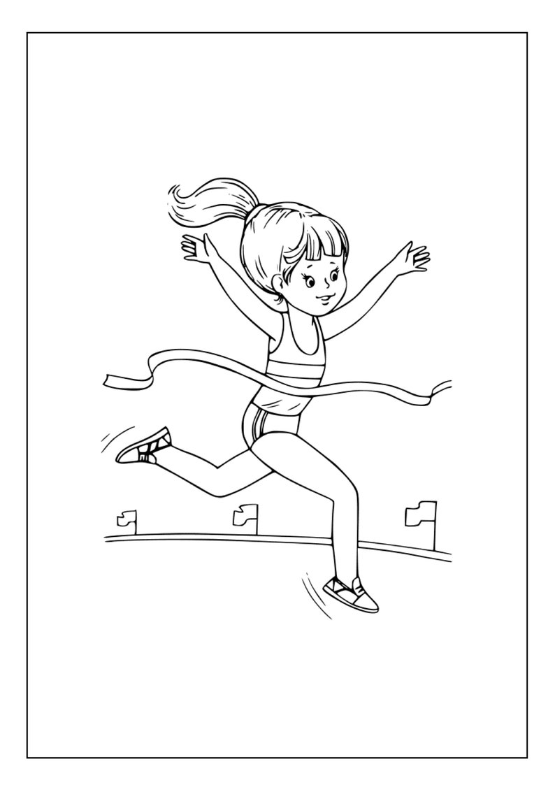 Printable Athletics Coloring Pages for Kids & Adults 40 Pages Instant ...