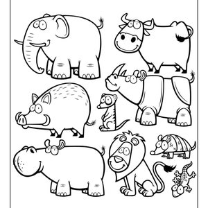 Printable Wild Animals Coloring Pages for Kids and Adults | 60 Pages ...