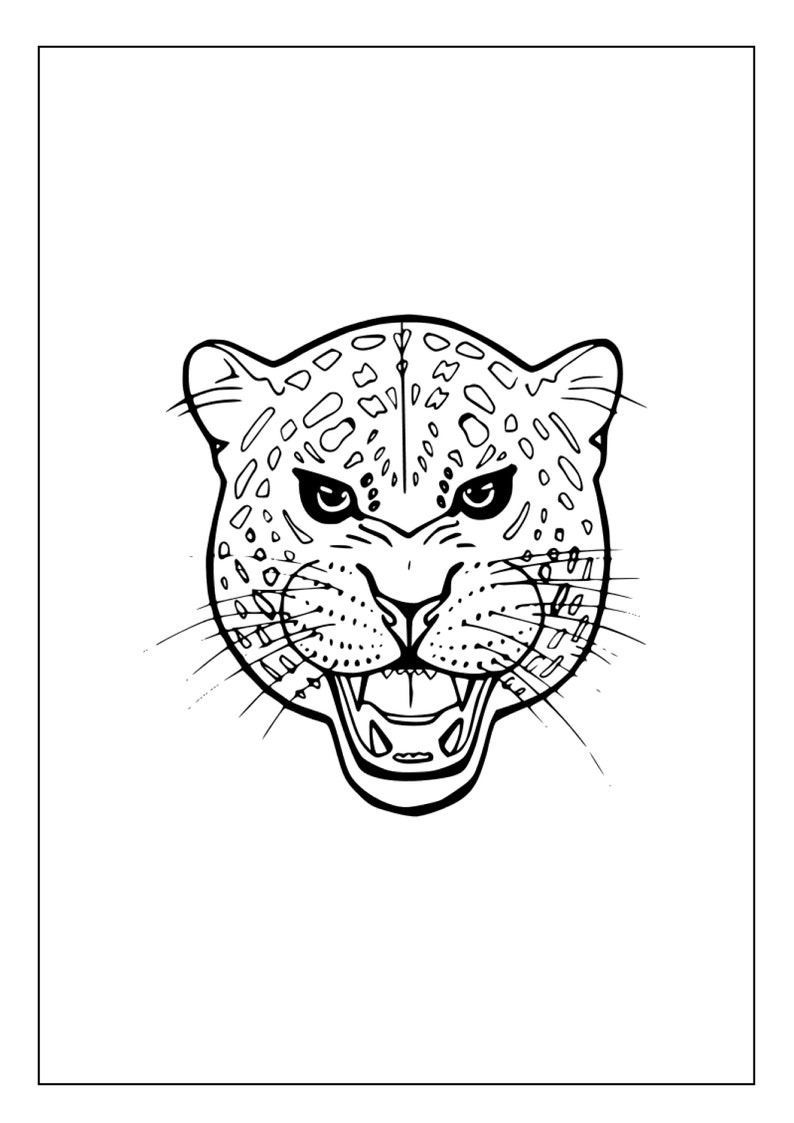 Printable Leopard Coloring Pages for Kids & Adults 65 Pages Instant ...