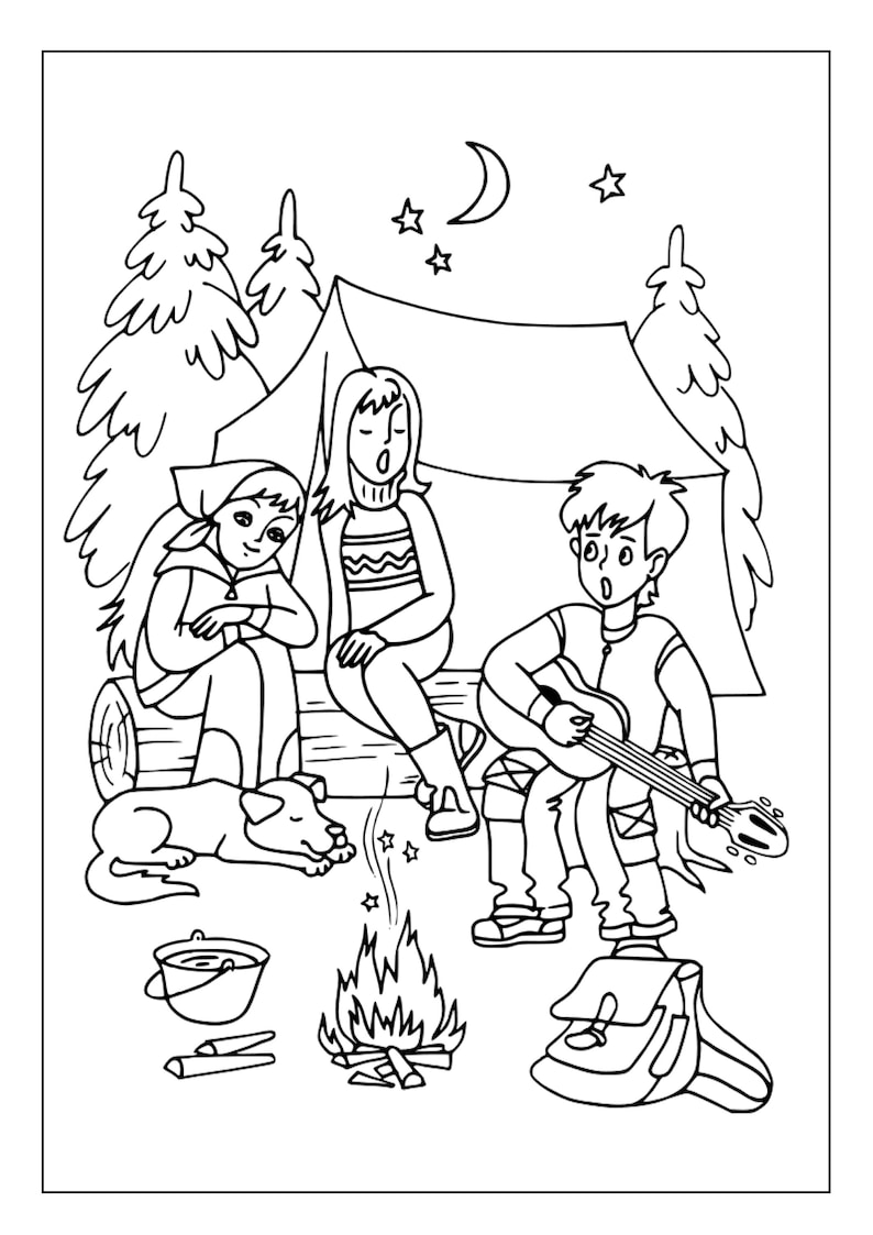 Printable Tourist Coloring Pages for Kids & Adults | 30 Pages | Instant ...