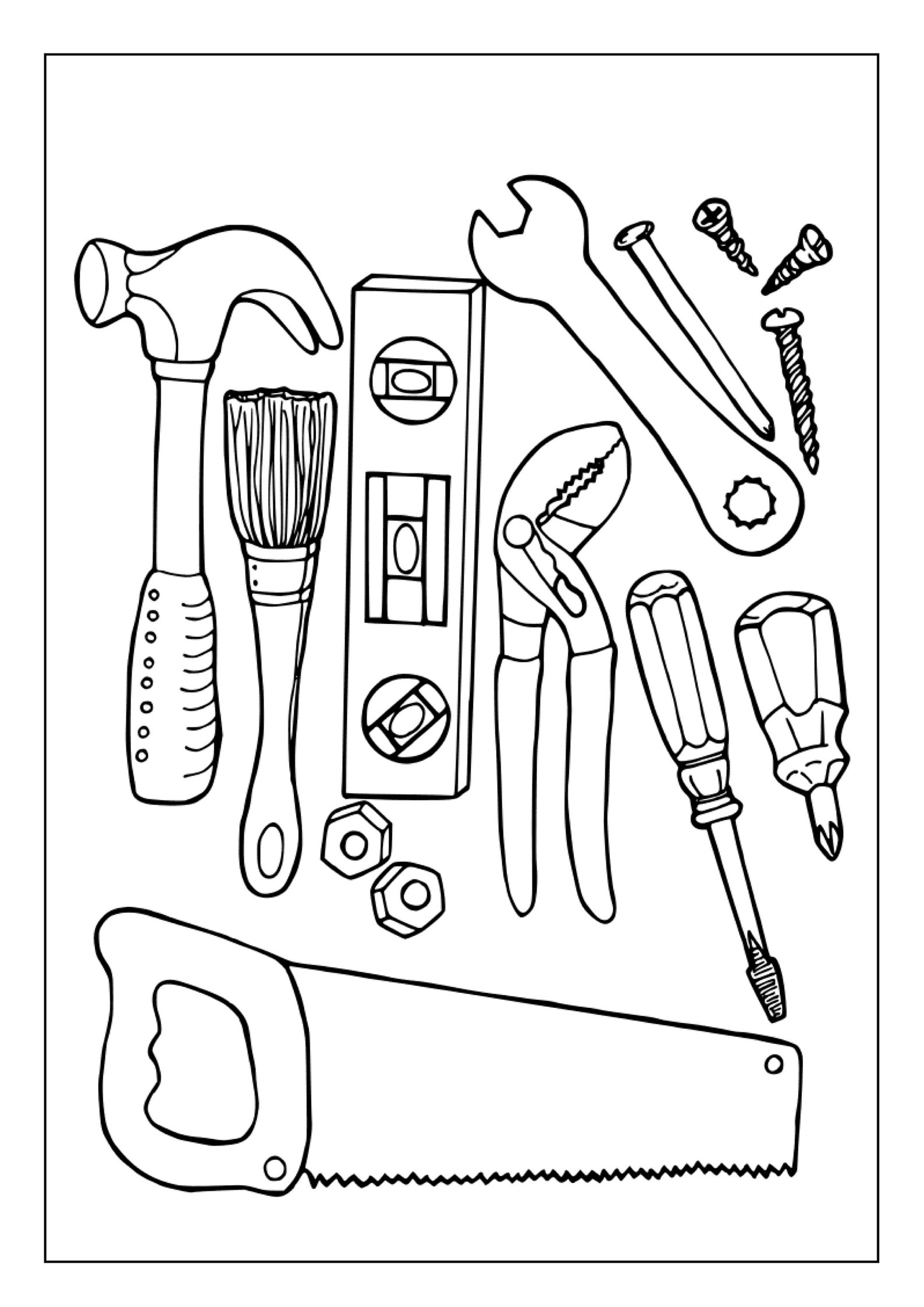 Printable Tool Coloring Pages for Kids & Adults | 55 Pages | Instant ...