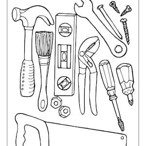 Printable Tool Coloring Pages for Kids & Adults | 55 Pages | Instant ...