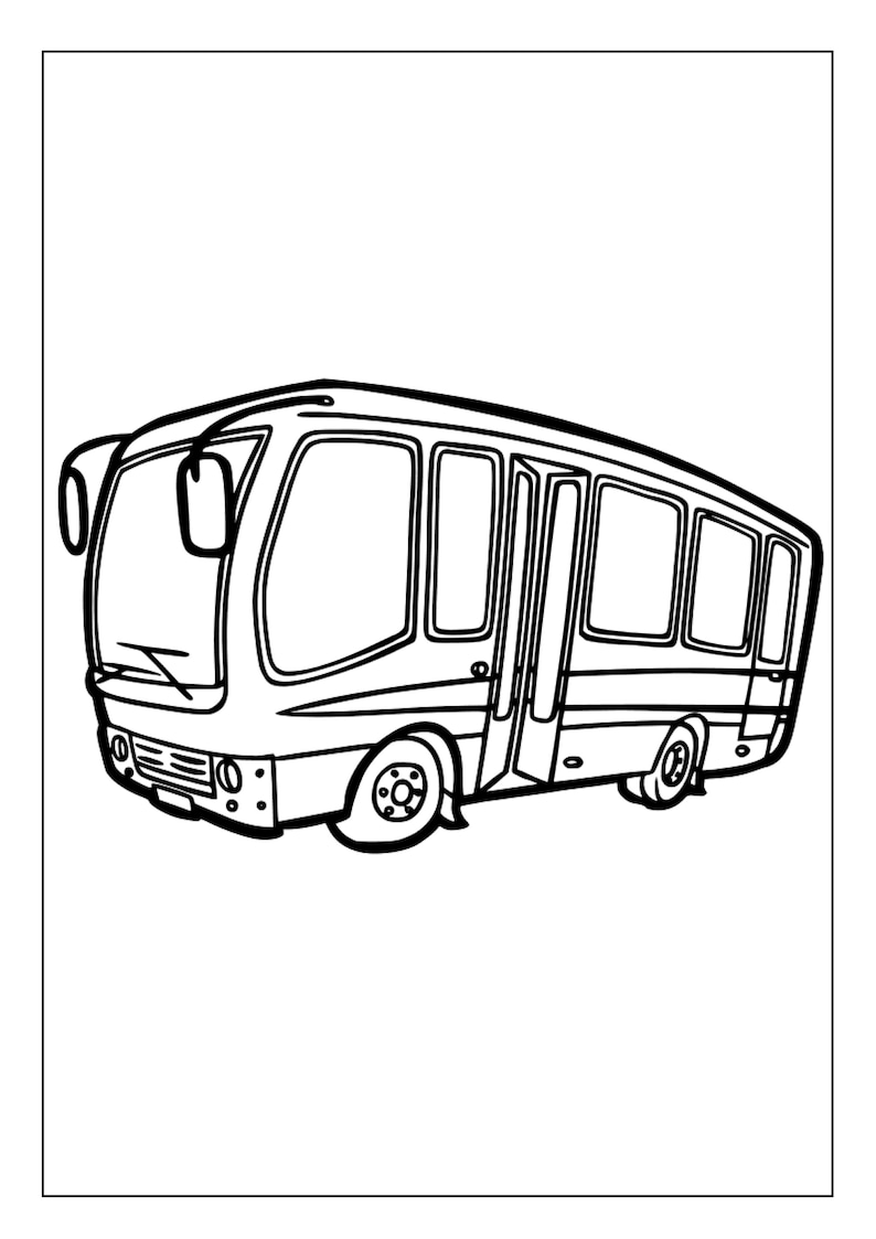Printable Buses Coloring Pages for Kids & Adults 30 Pages - Etsy