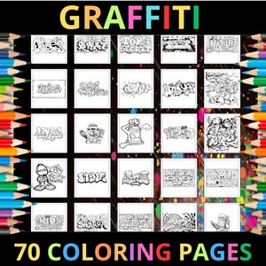 Printable Graffiti Coloring Pages for Kids and Adults | 70 Pages ...