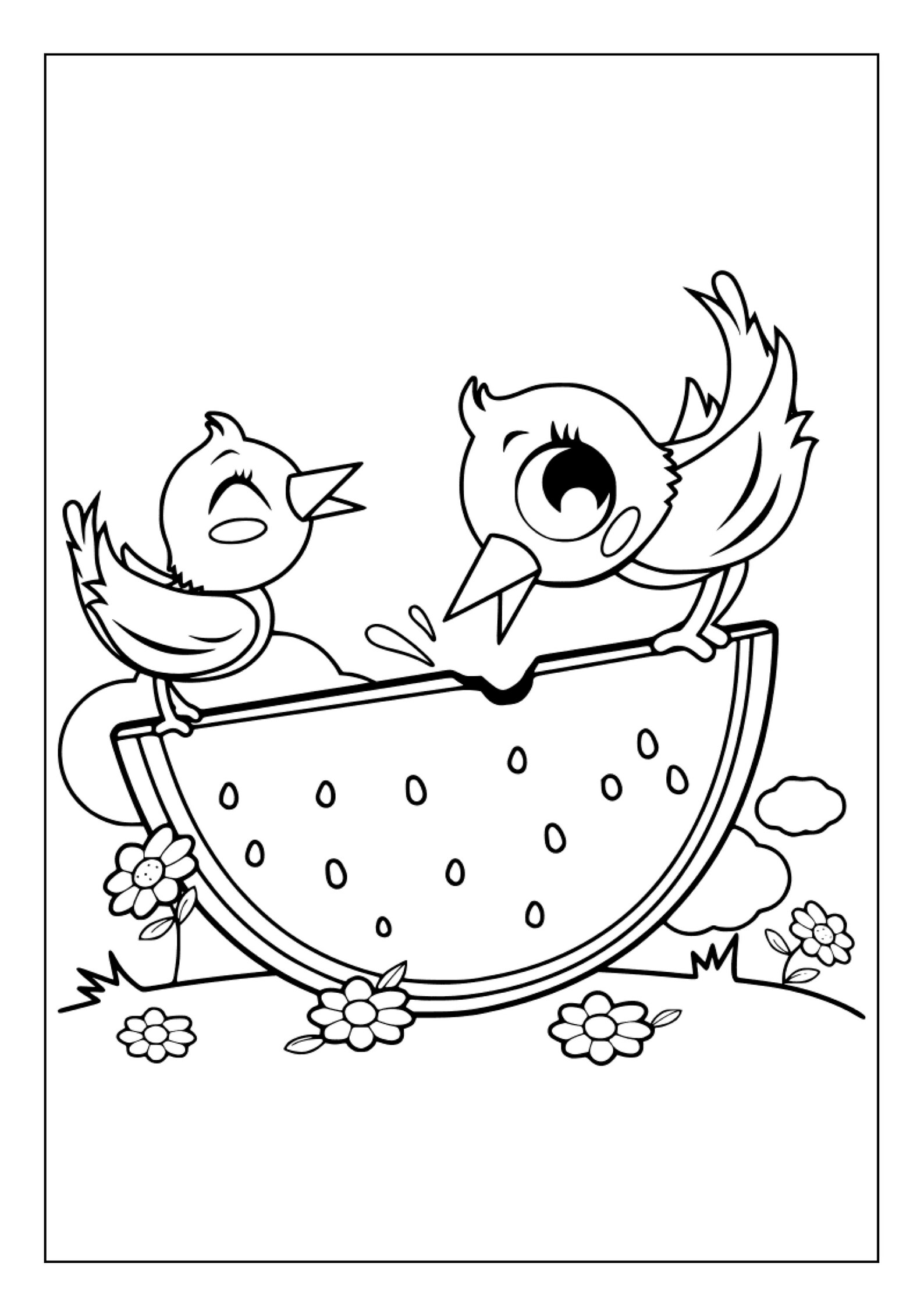 Printable Watermelon Coloring Pages for Kids & Adults 70 Pages Digital ...