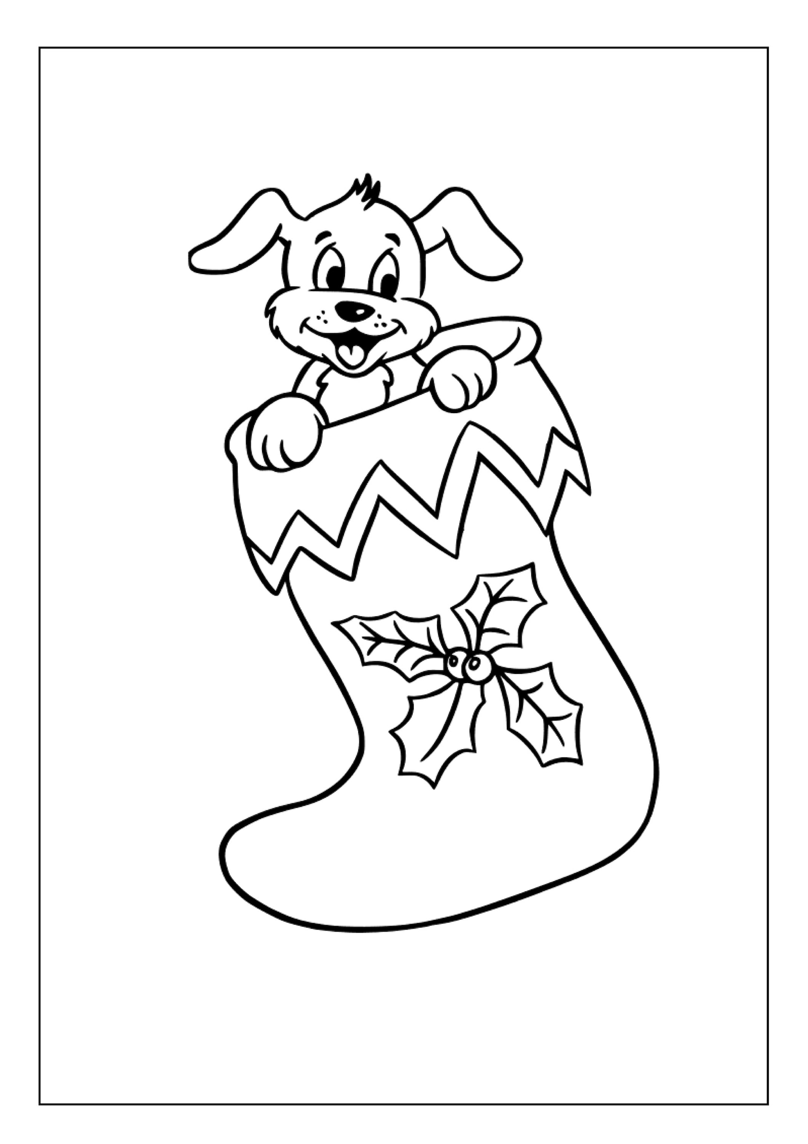 Printable Christmas Puppy Coloring Pages for Kids and Adults | 55 Pages ...