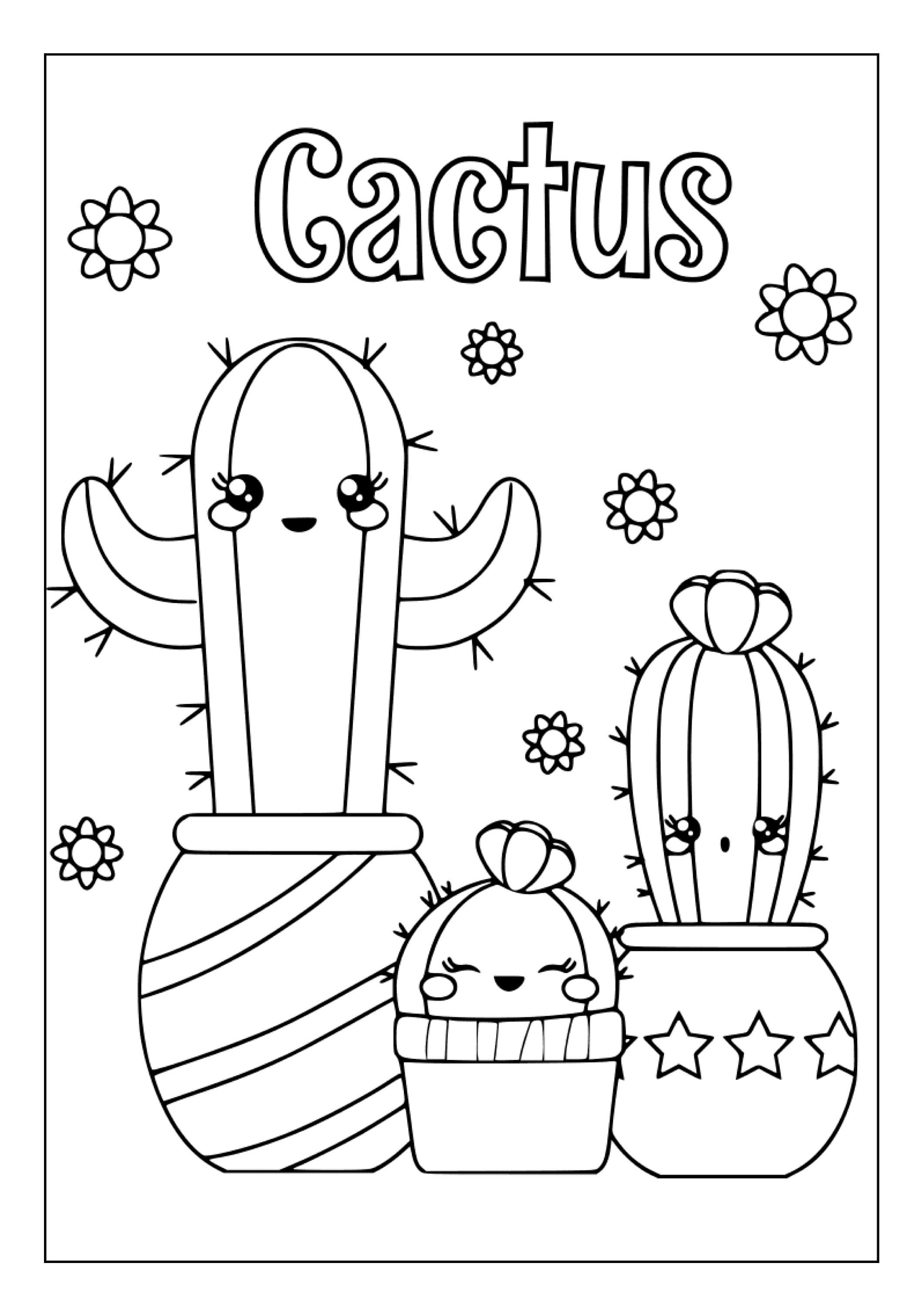 Printable Cactus Coloring Pages for Kids and Adults | 90 Pages ...