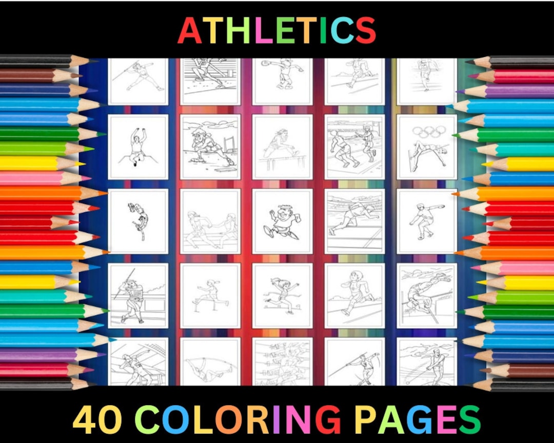 Printable Athletics Coloring Pages for Kids & Adults 40 Pages Instant ...