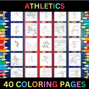 Printable Athletics Coloring Pages for Kids & Adults | 40 Pages ...