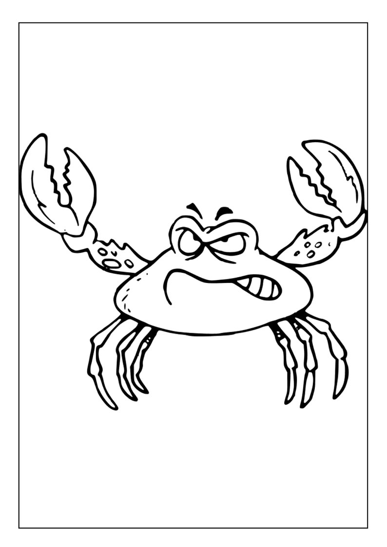 Printable Crabs Coloring Pages for Kids and Adults | 40 Pages | Instant ...