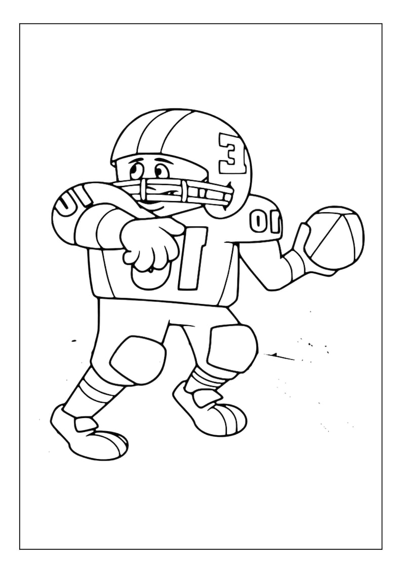 Printable American Football Coloring Pages for Kids & Adults | 35 Pages ...