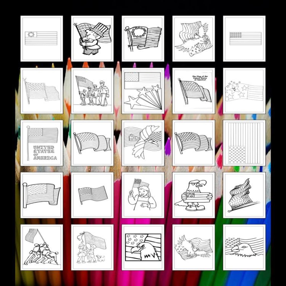 Printable American USA Flag Coloring Pages for Kids and Adults | 40 ...