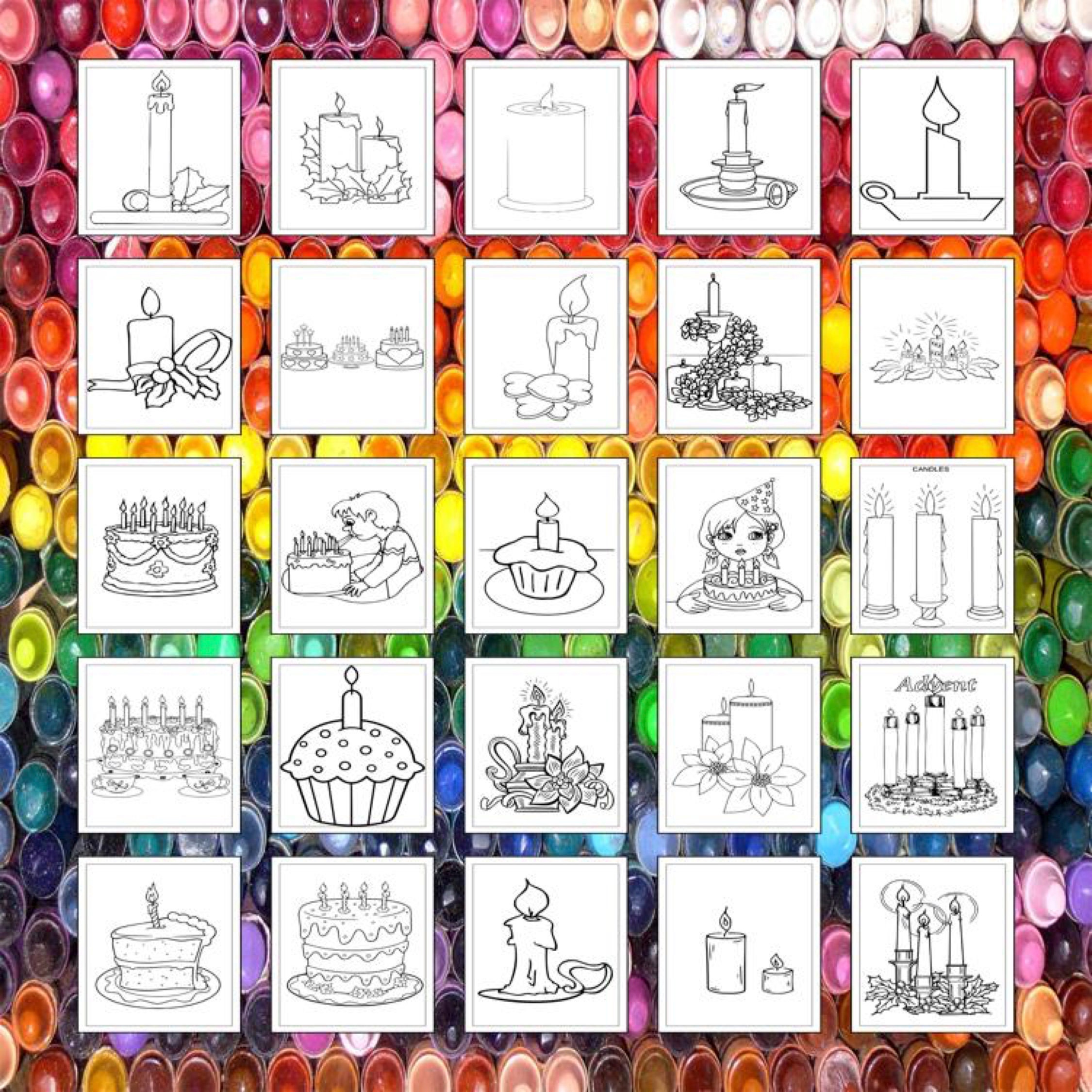 Printable Candle Coloring Pages for Kids and Adults | 100 Pages ...